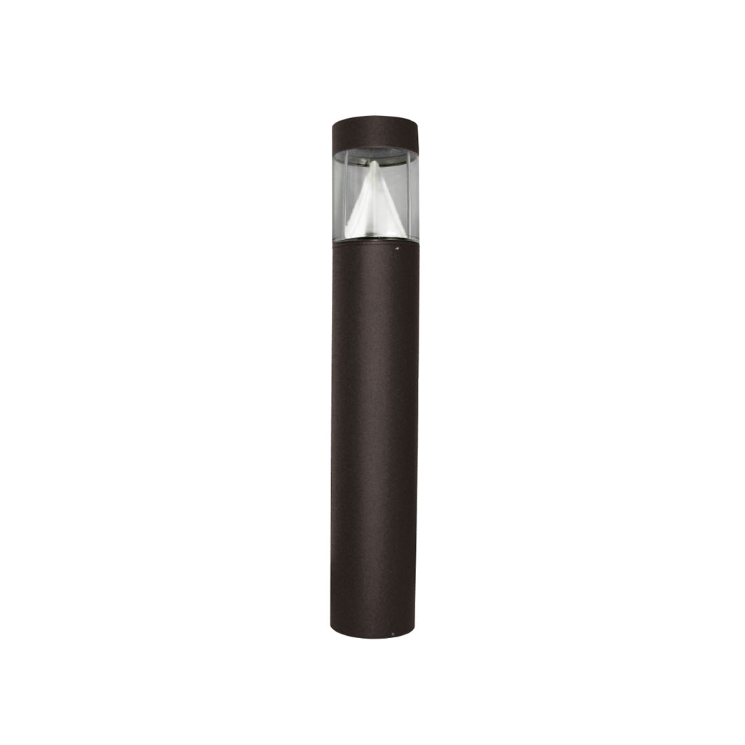LED Bollard, Flat Top, Cone reflector, 1402 Lumens, 15W, 4000K, 120-277V, Black, Bronze, Silver ...