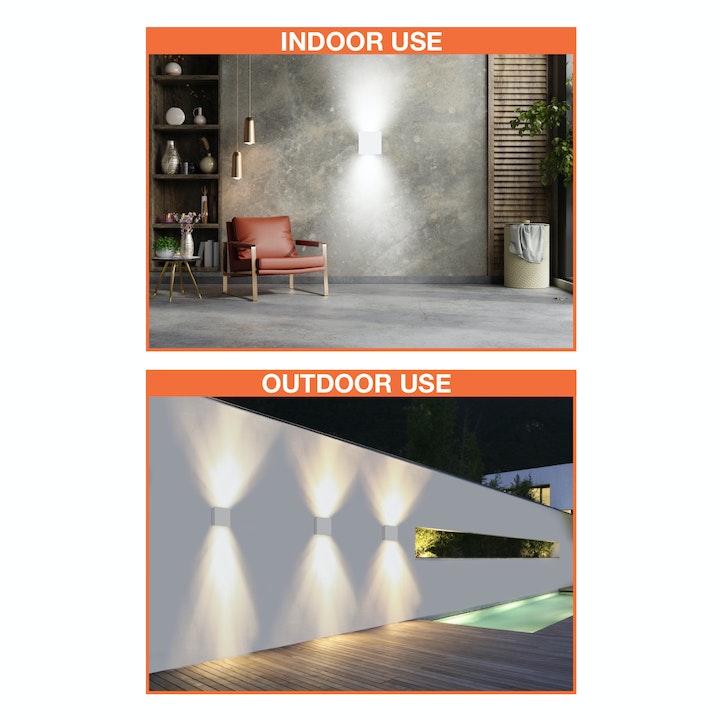 Modern Square Sconce Light, 1000 Lumens, CCT Selectable, 120V ...