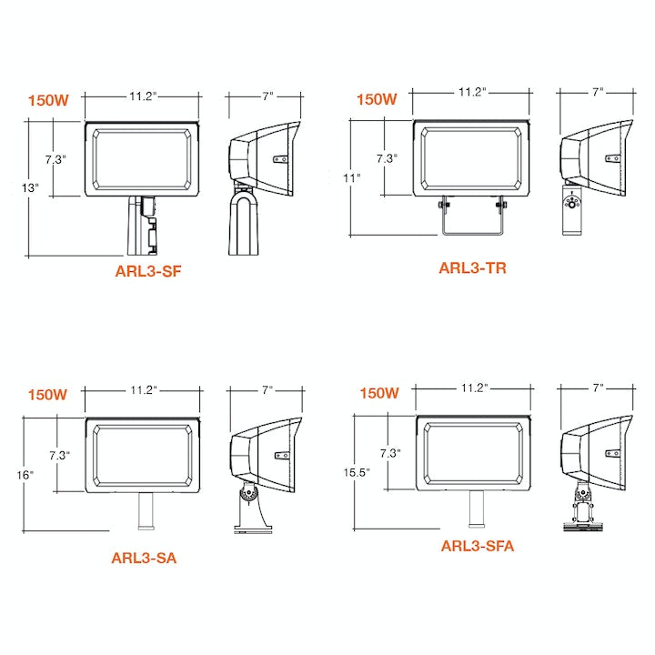 LED Flood Light, 22,500 Lumen Max, CCT and Wattage Selectable ...