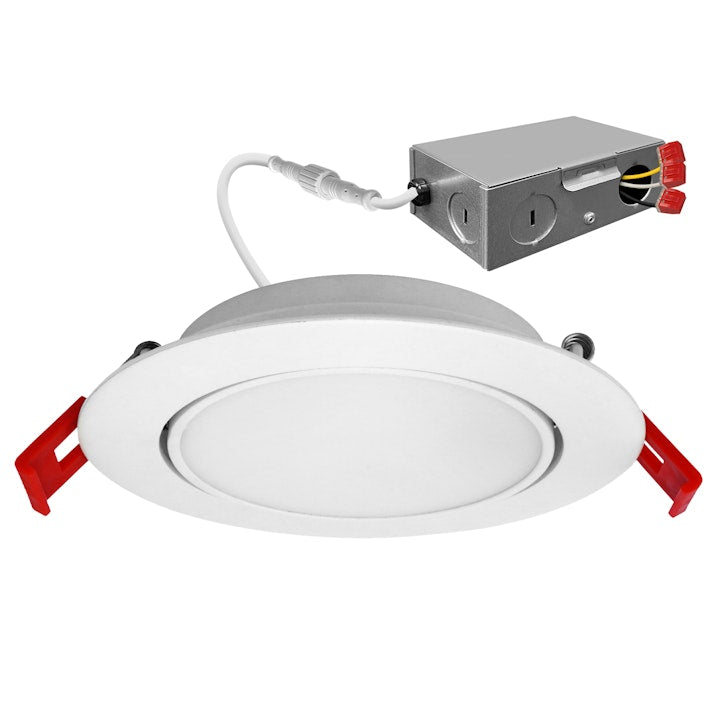 6" External J-Box Adjustable Downlight: Slim-Line, 800 Lumens, 12W, CCT ...