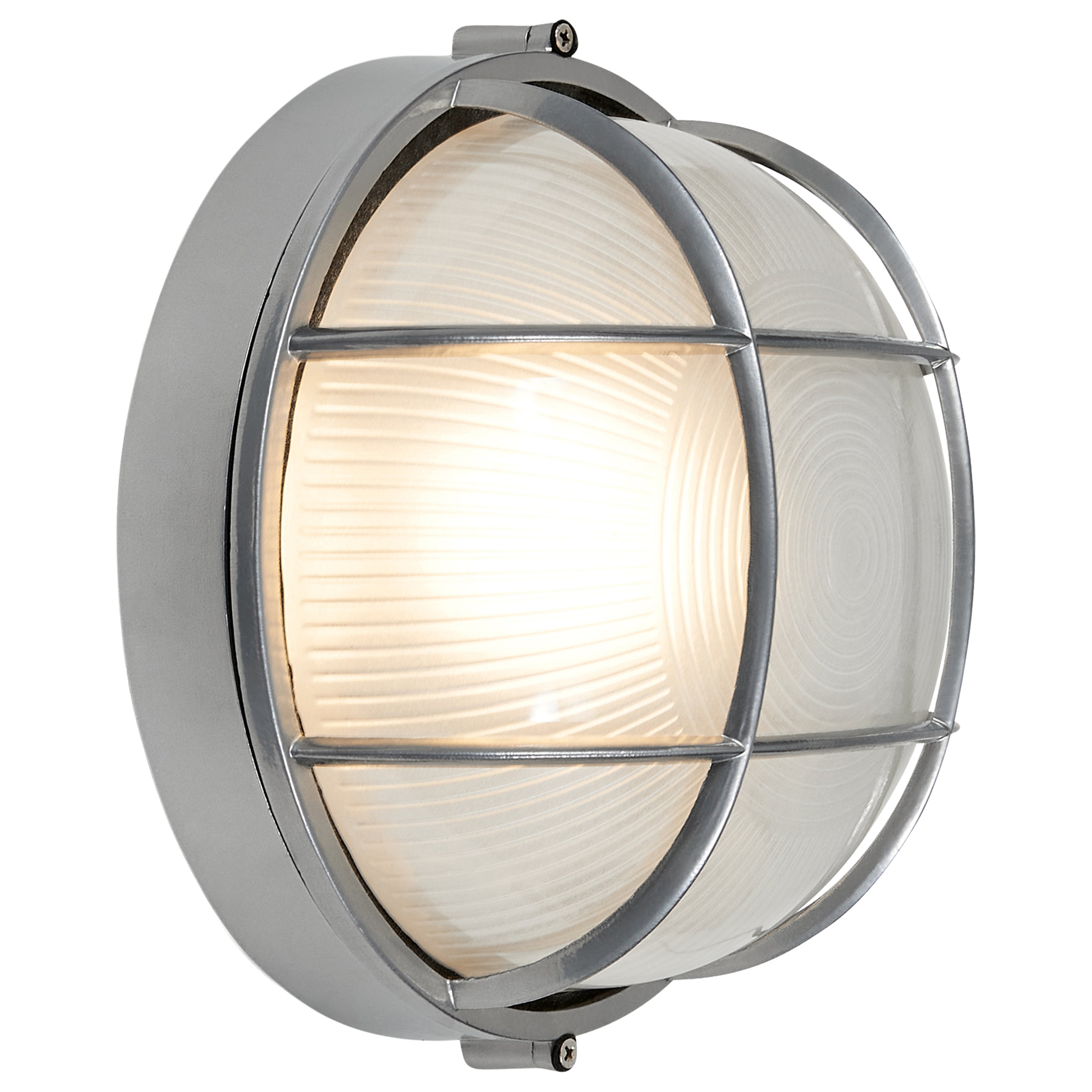 1 Light Outdoor Bulkhead, Satin Finish, 100W, 120V, Nauticus Round Dual ...