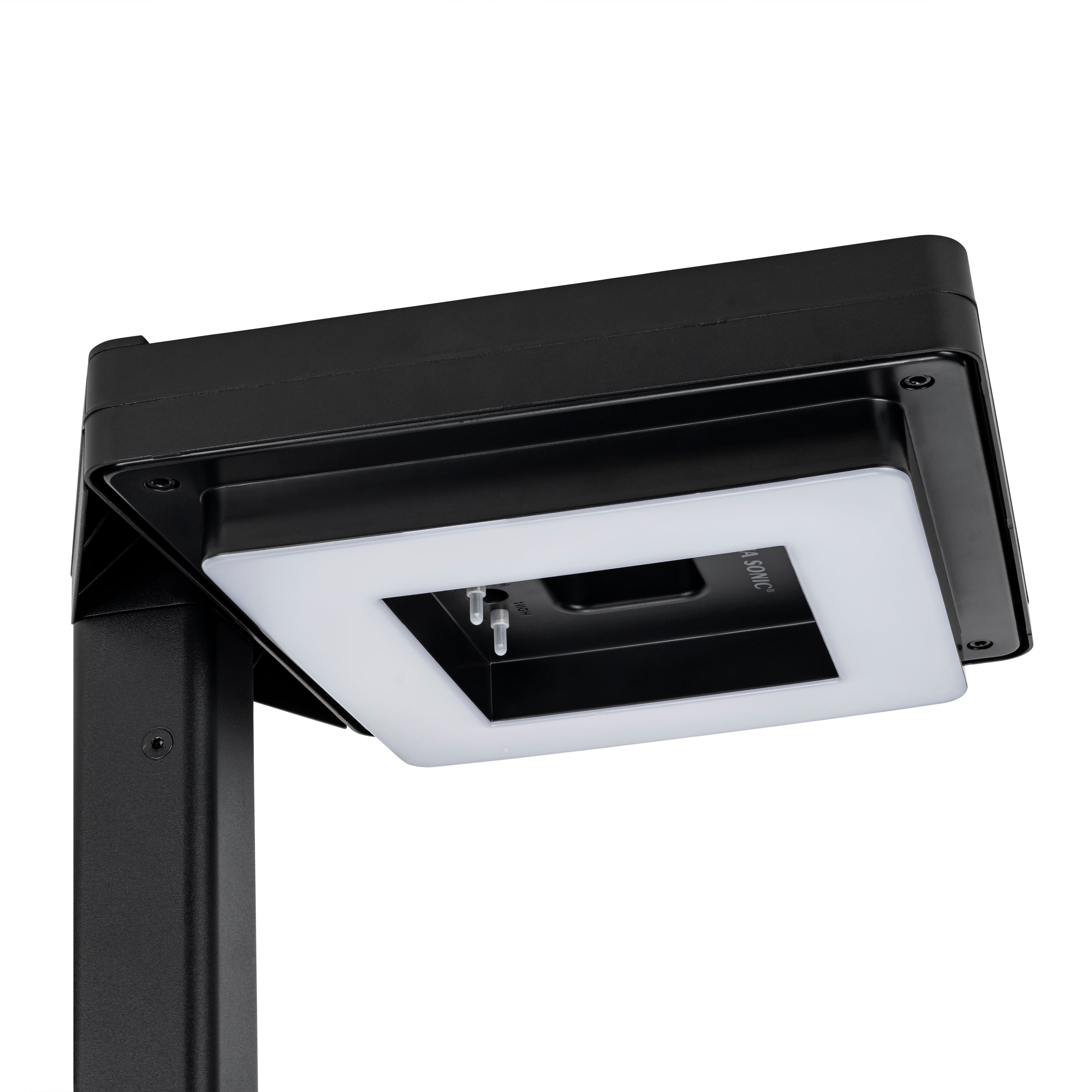 Contemporary Square Solar Lamp Post with Timer | Warehouse-Lighting.com