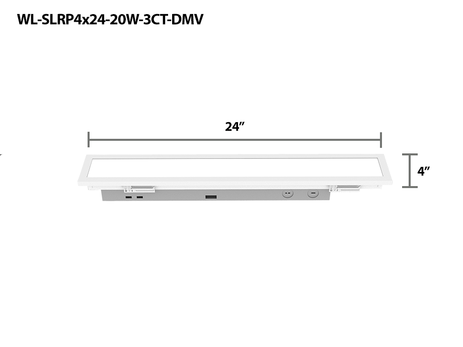 2FT LED Linear Recessed Panel, 2300 Lumen Max, Wattage & CCT selectable ...