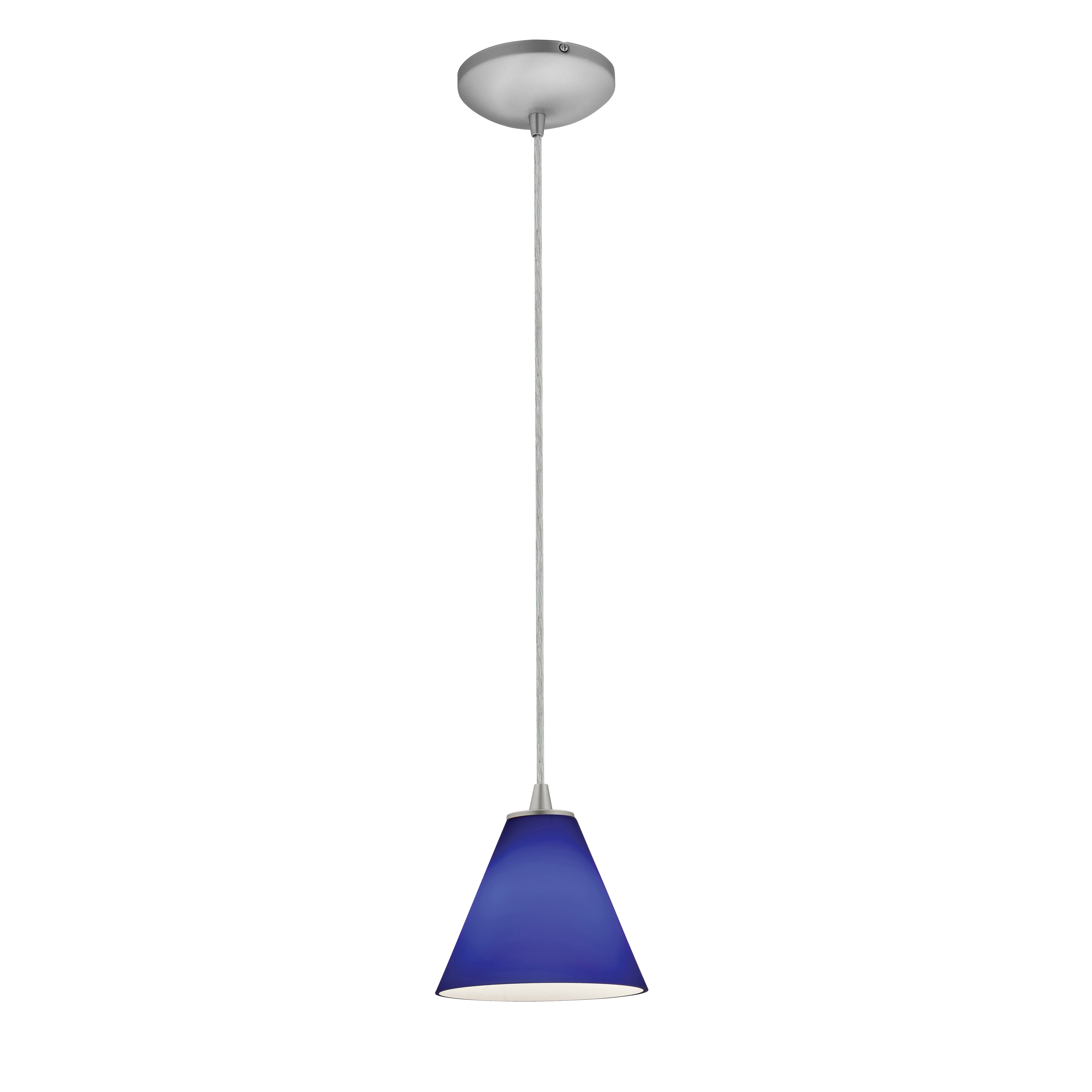 LED Pendant Light, 10W, 120V, Brushed Steel Finish, Martini Collection ...
