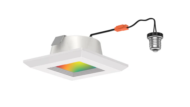 4 Inch LED RGB+W Smart Square Retrofit Downlight, 9W, CCT Selectable ...