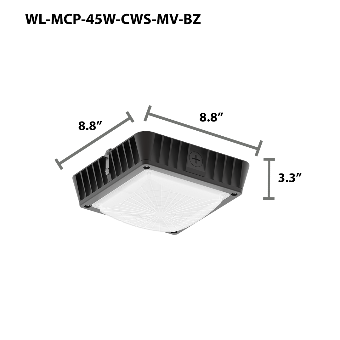 LED Mini Canopy Light, 5490 Lumen Max, Wattage and CCT Selectable, 120 ...