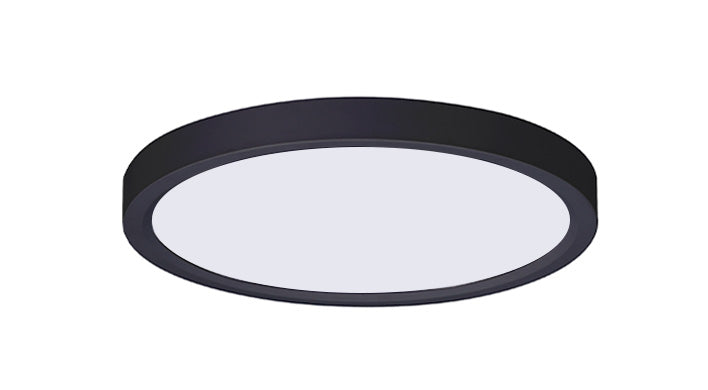 7" LED Round Edge Lit Ceiling Light, 15W, CCT Selectable, 120V, Black ...
