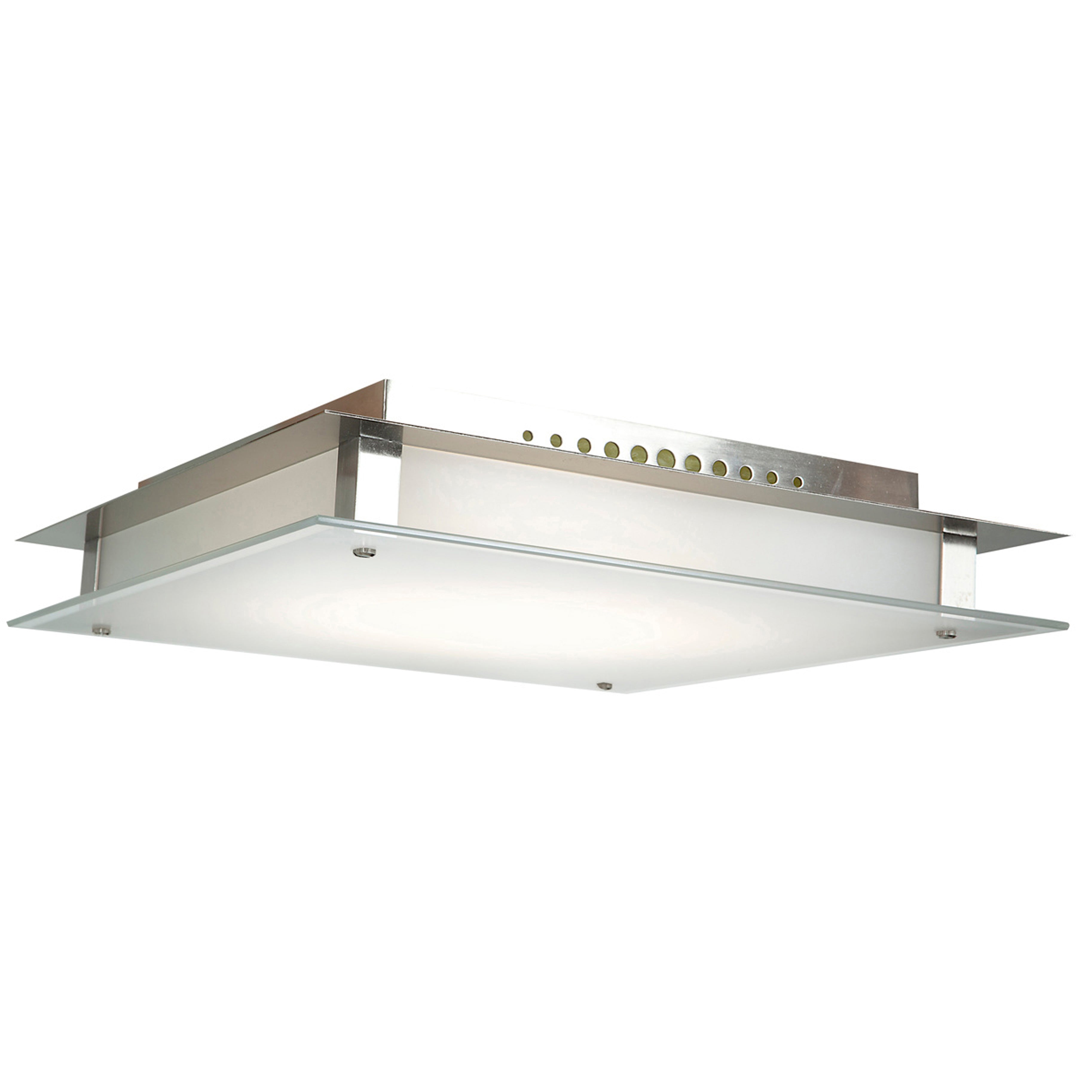 LED Flush Mount Ceiling Light, Brushed Steel Finish, 200W, 120V, Vision ...
