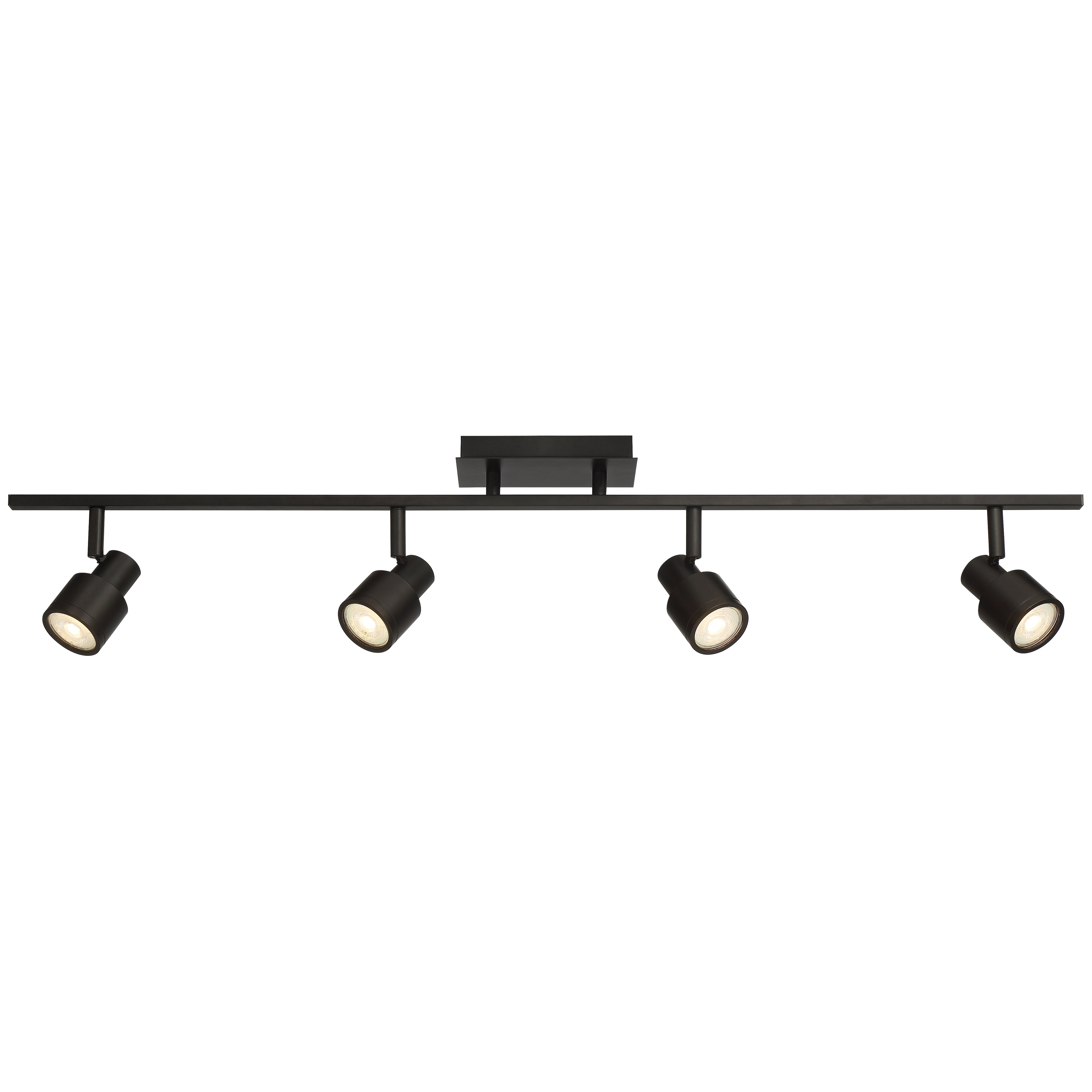 4 Light Adjustable LED Track, 2000 Lumens, Matte Black Finish, 120V ...