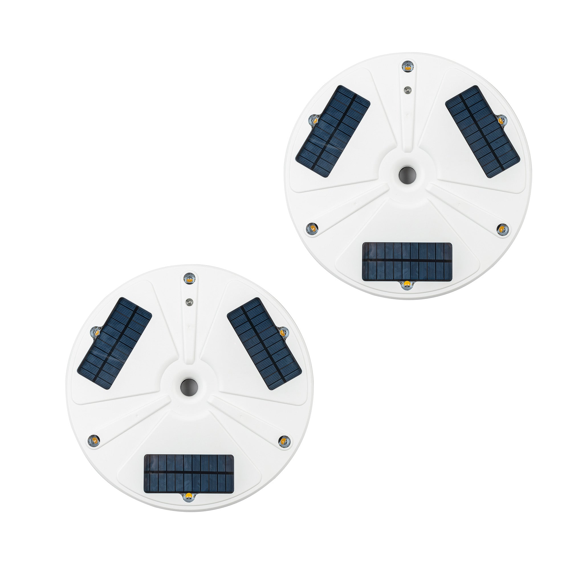 2 PK 10.5 in. Outdoor Planter Pot Base Stand With Solar Uplight Accent ...