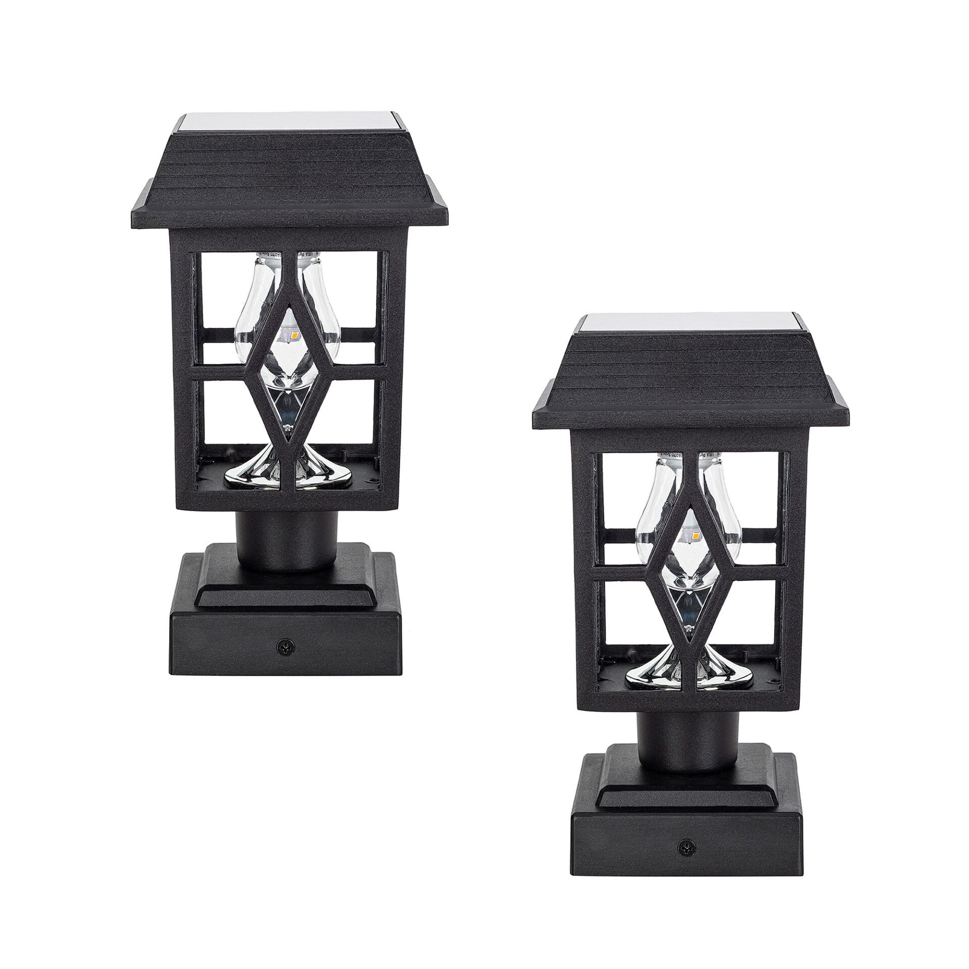 Luna II Solar Post Cap/Pier Mount Light – Black 2 PK | Warehouse ...