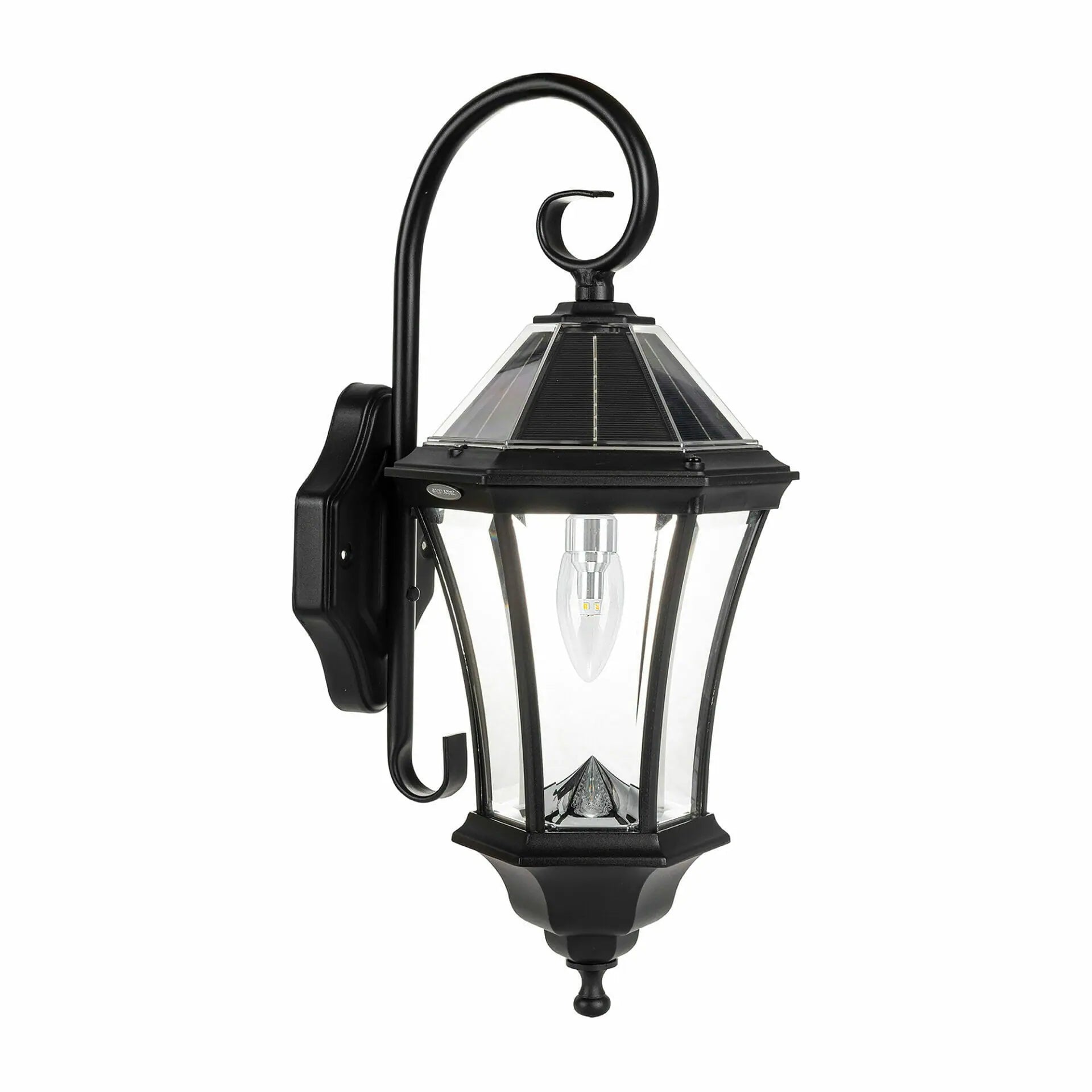 Victorian LED Solar Wall Light, 150 Lumens, CCT Selectable 2700K, Black ...