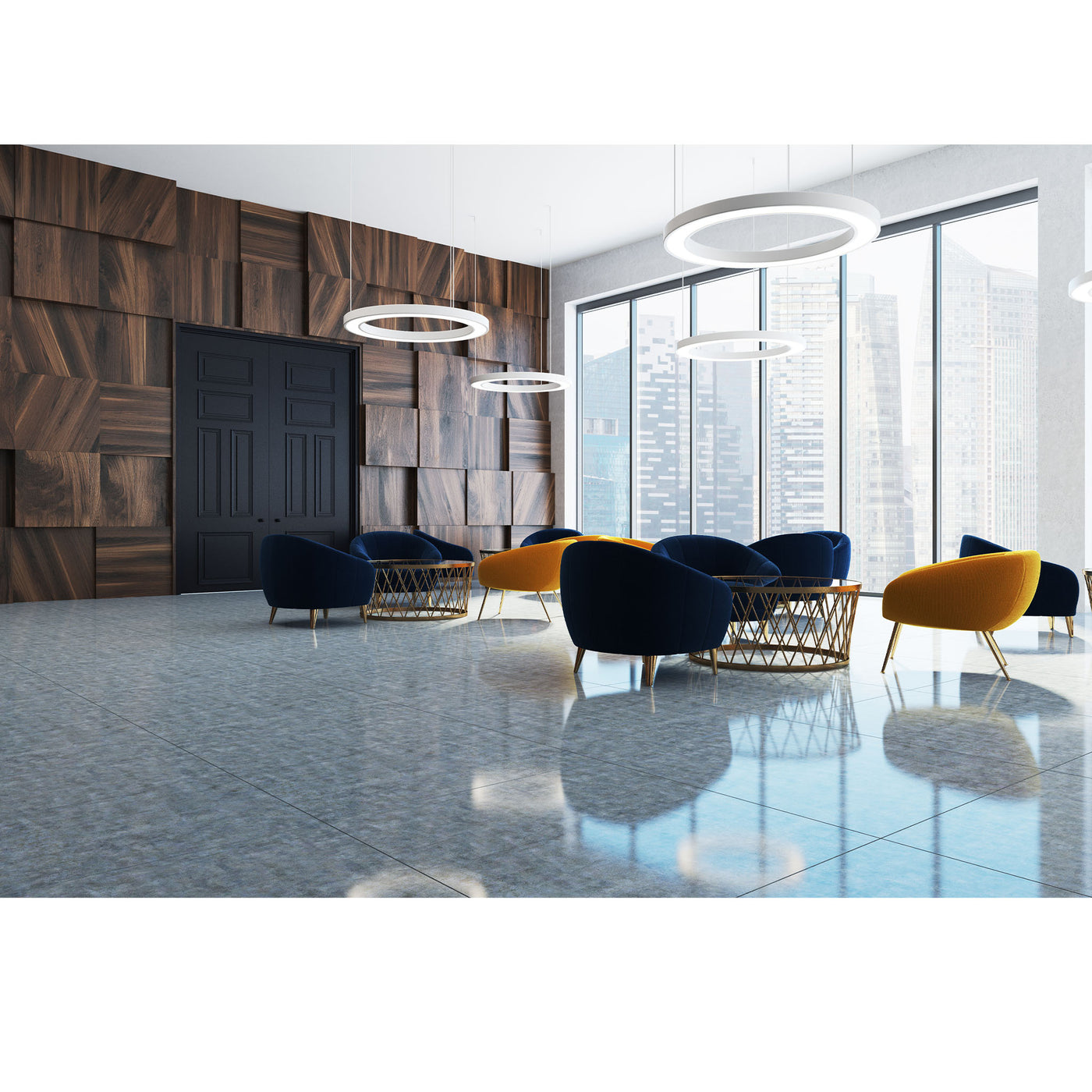 24" LED Round Suspended Fixture, 4000 Lumen Max, Wattage and CCT ...