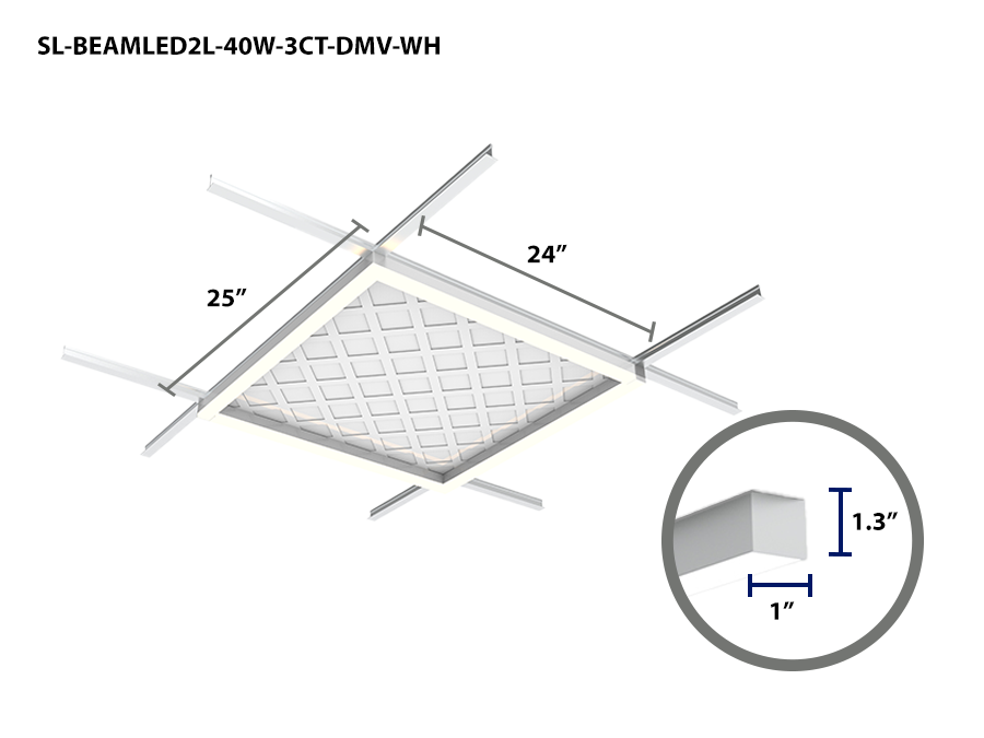 L Corner T-Grid LED Linear Light, 2300 Lumens, Wattage and CCT Select ...