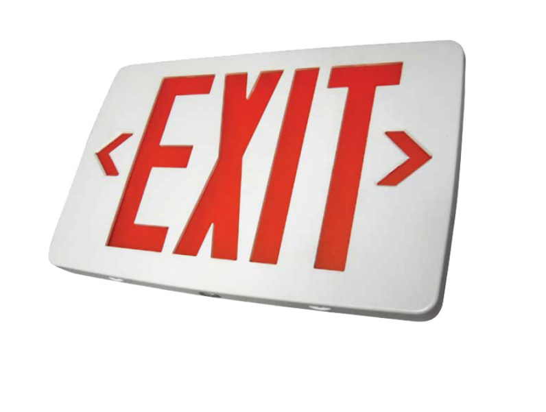 Thin Thermoplastic Exit Sign, Universal Single/Double Face, Red ...