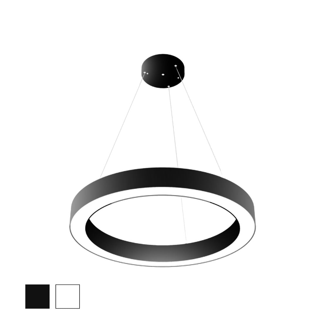 24" LED Round Suspended Fixture, 4000 Lumen Max, Wattage and CCT ...