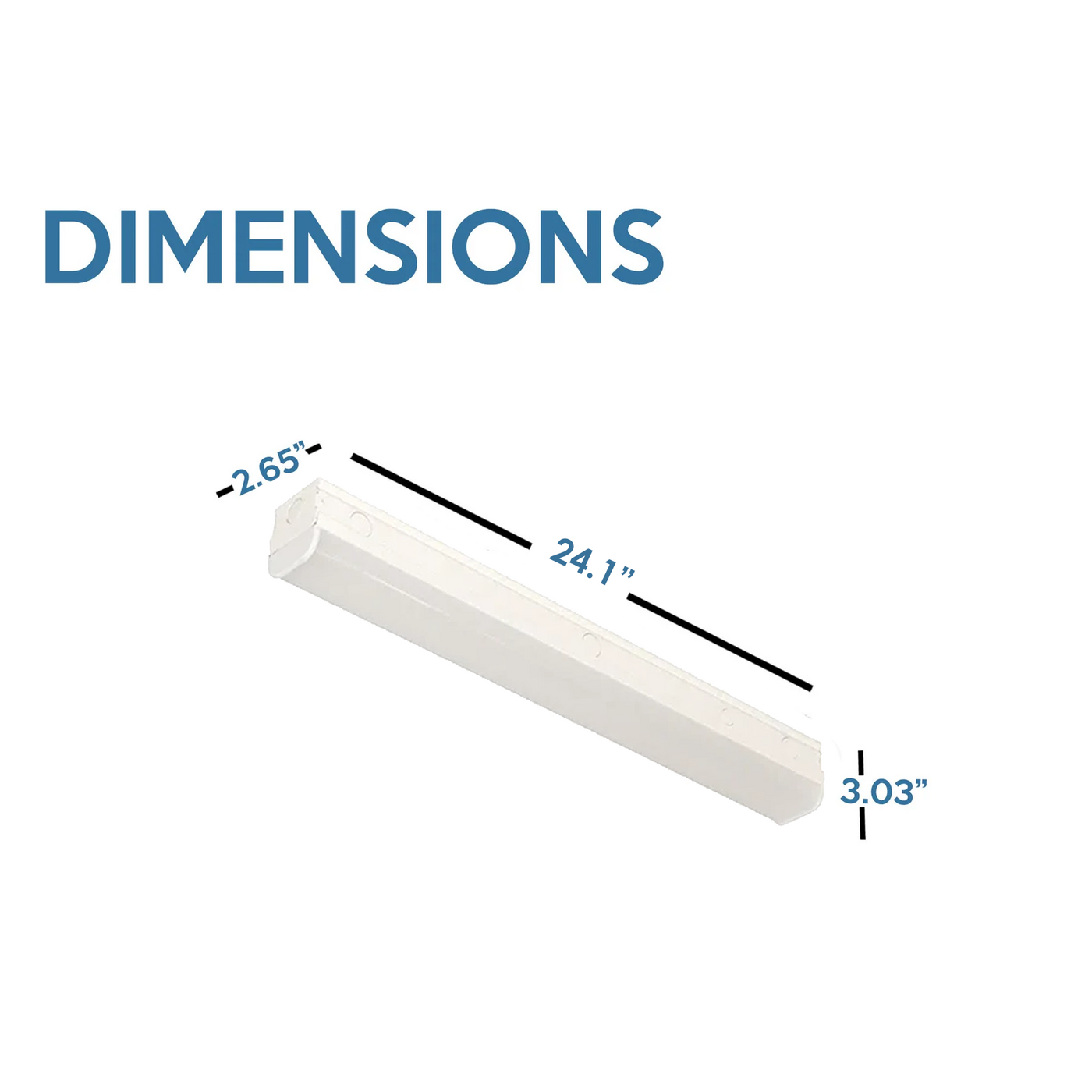 2FT LED Narrow Strip Light, 2580 Lumen Max, Wattage and CCT Selectable ...