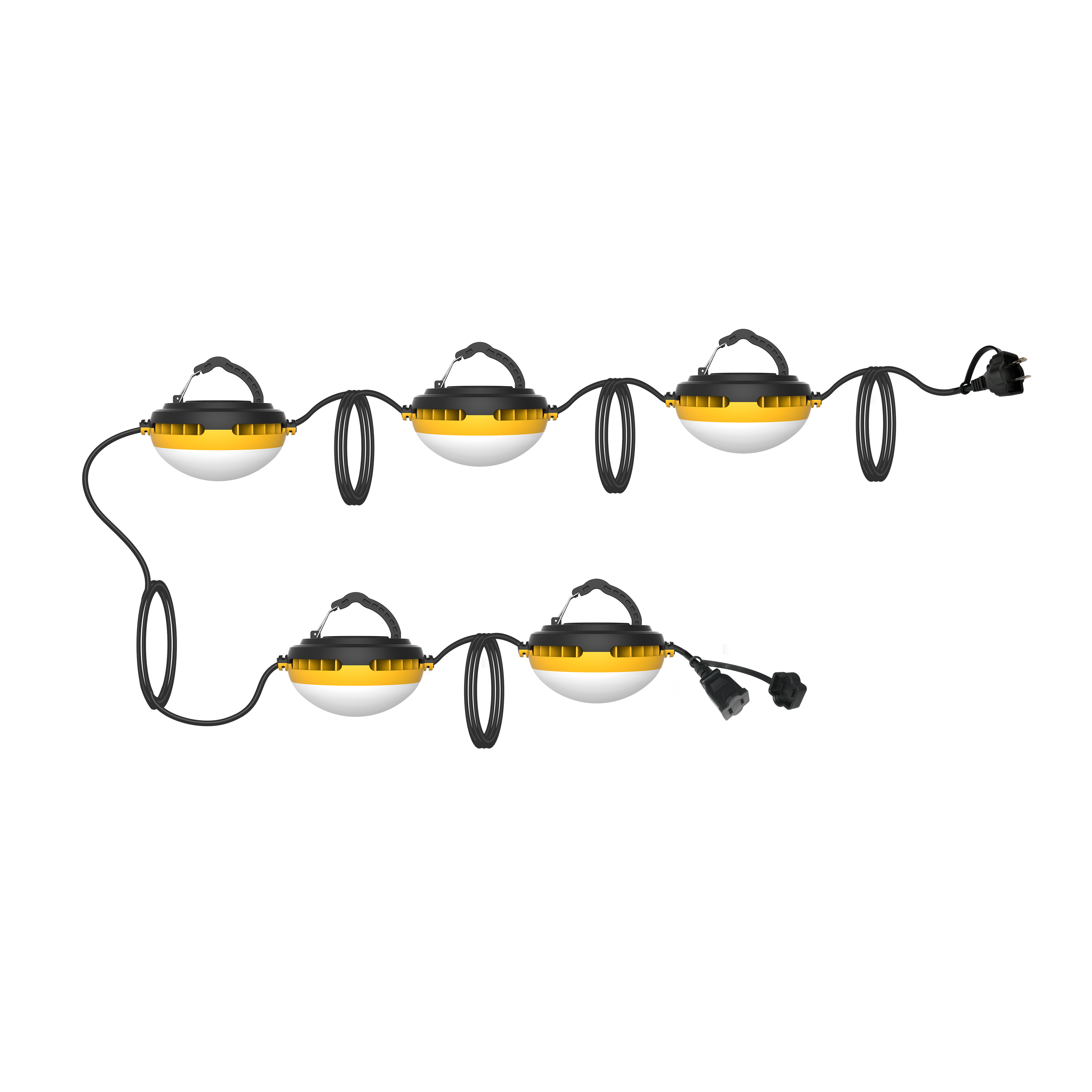 50FT Temporary LED Stringer Work Lights, 80W, 10,000 Lumens, 5000K ...