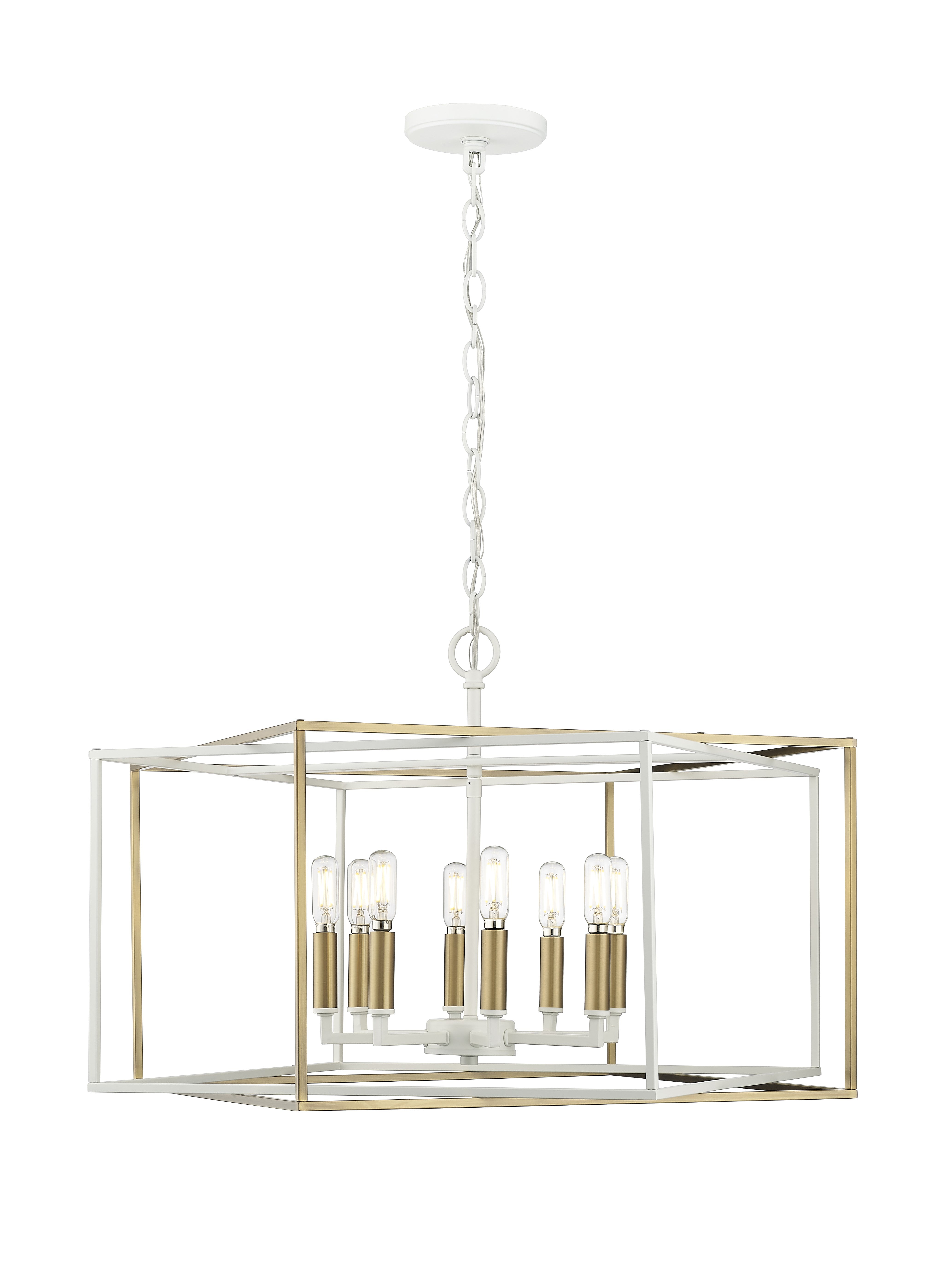 8 Light Pendant Light, Lowe Collection - 22608-MW/VB | Warehouse ...