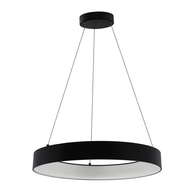 24 inch Black Hollow Circle LED Round Pendant Light | Warehouse ...