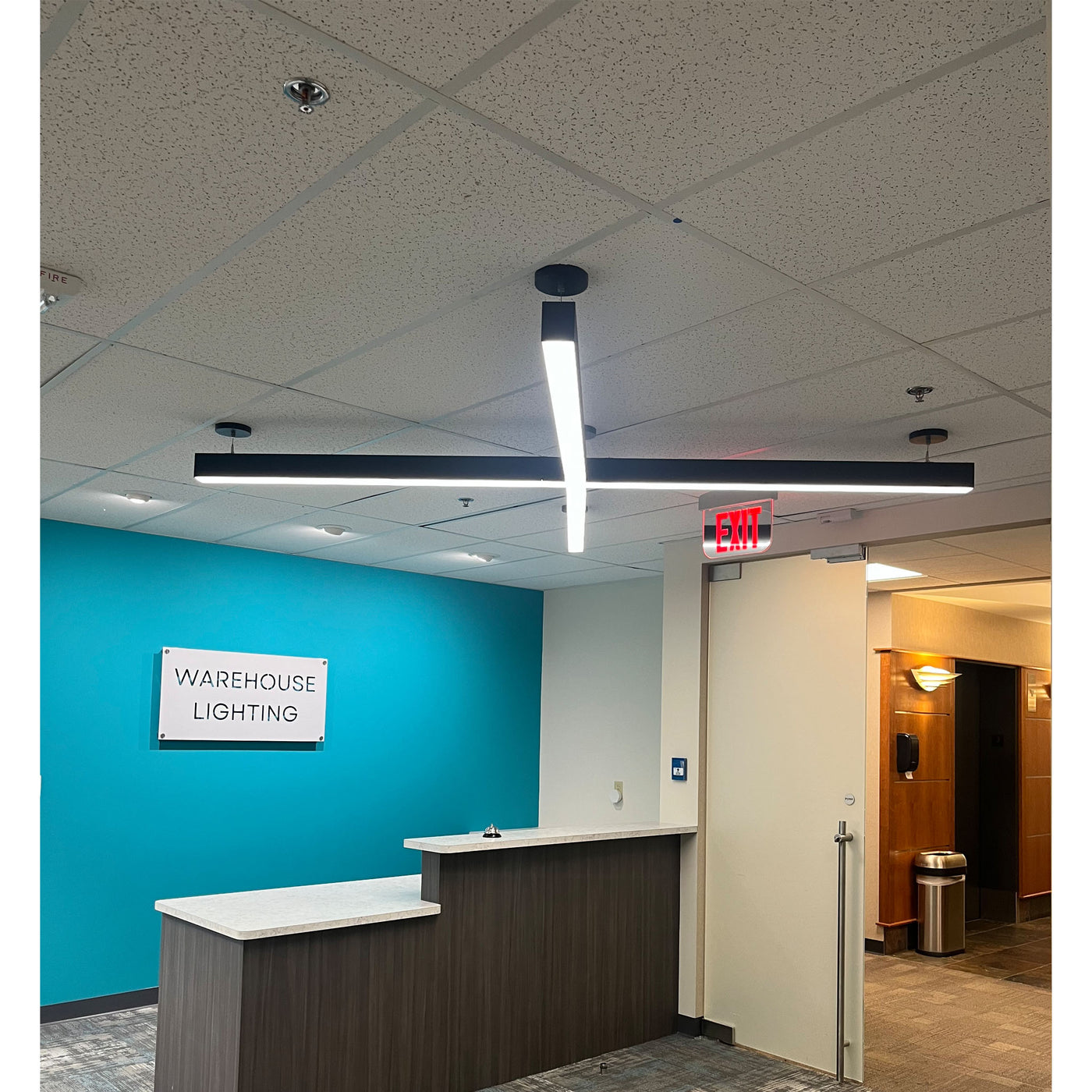 8 Foot X Pattern LED Linear Direct Pendant Fixture, 19,200 Lumens, 160 ...