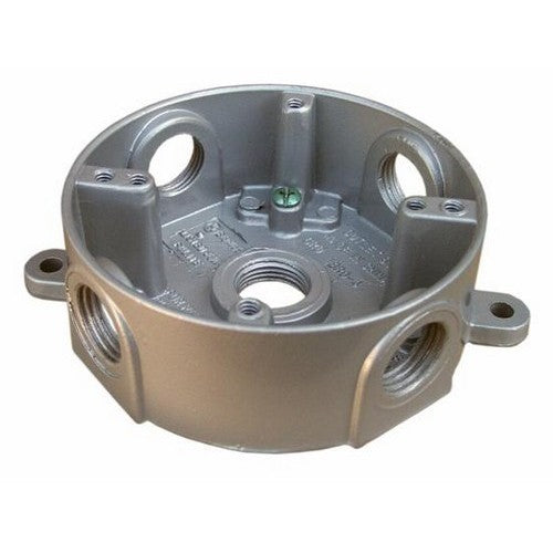 4 in. Round Weatherproof Boxes - Five Holes 3/4 in. Gray - 36620 ...