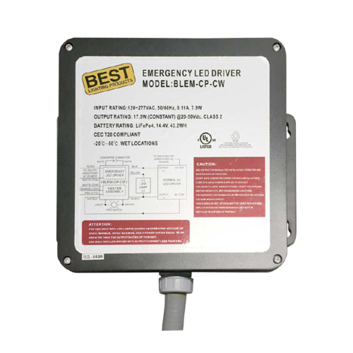 Outdoor Rated Constant Power Emergency LED Driver, 17W, 90 Minute ...