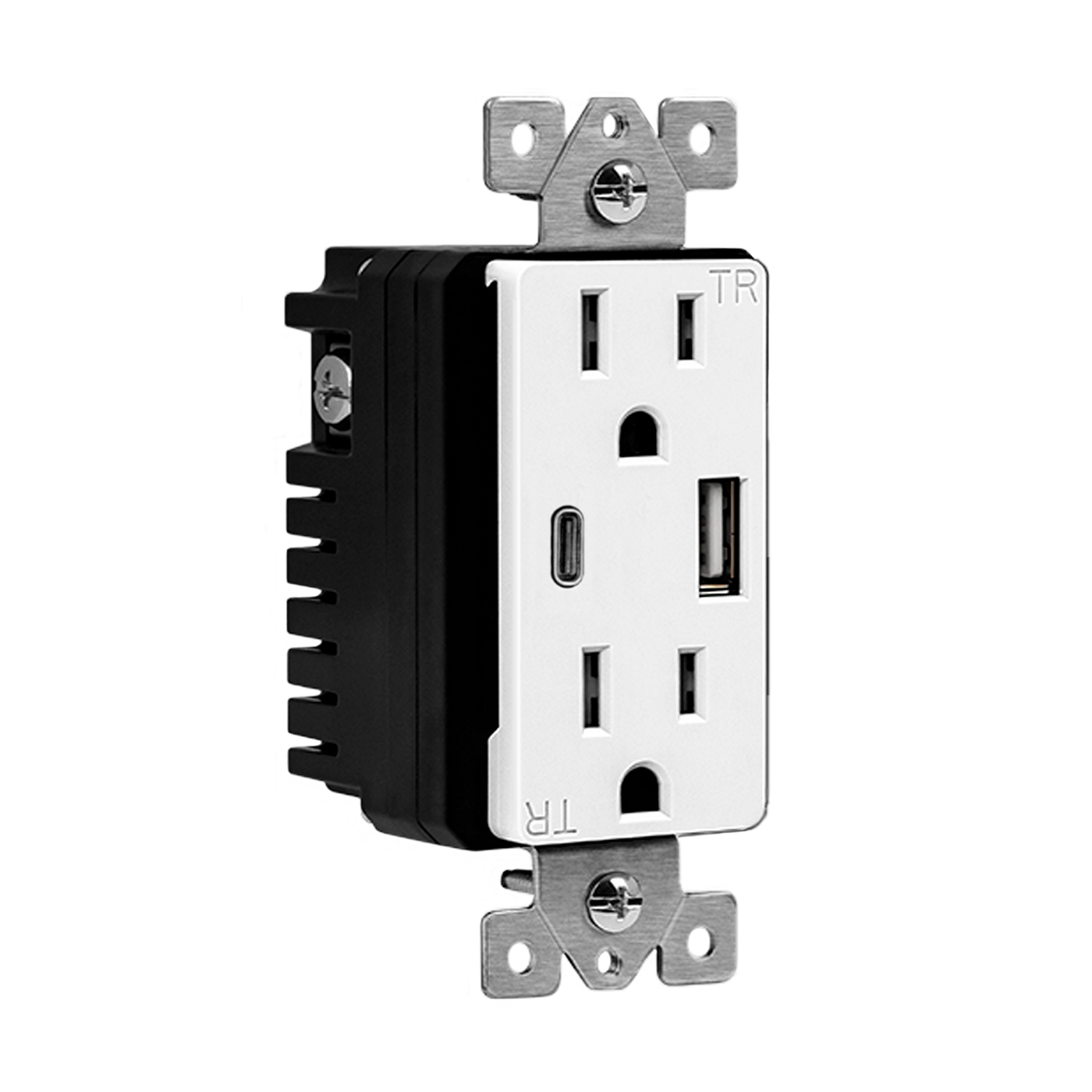 5.8A USB Type A/Type-C Wall Outlet Charger with 15A Tamper-Resistant ...